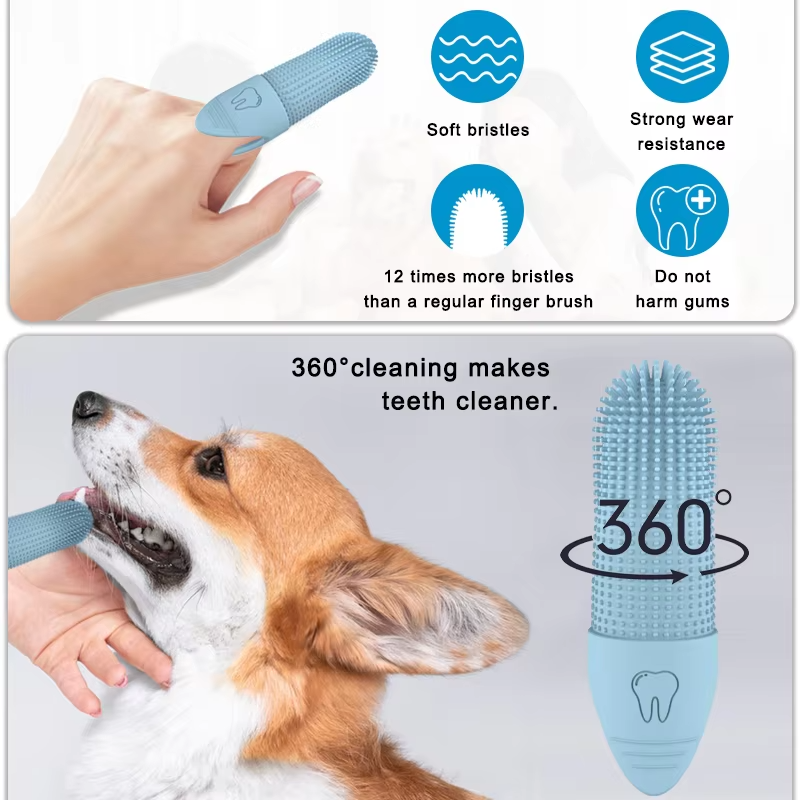 Silicone Finger Toothbrush for Dogs & Cats | Food-Grade Pet Oral Care ...